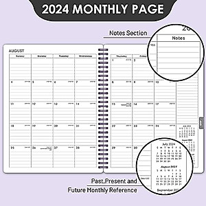 2024 Planner - 2024 Planner Spiral Bound, Jan. 2024 - Dec. 2024, 8”× 10”, 2024 Weekly & Monthly Planners for Women/Man with Printed Monthly Tabs, Strong Twin-Wire Binding, Waterproof Cover