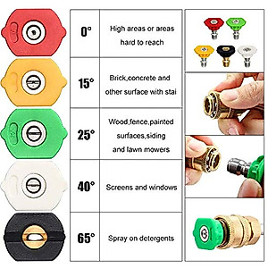 Buyplus Telescoping Pressure Washer Wand, 24 Feet Telescopic Lance with 2 Extension Wands, 1 adapters, 5 Spray Nozzle Tips and Support Belt, 4200 PSI Max Pressure