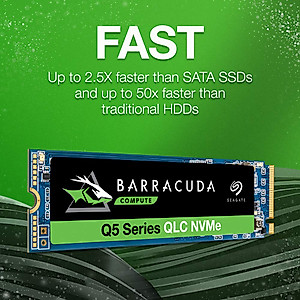Seagate Barracuda Q5 2TB Internal SSD - M.2 NVMe PCIe Gen3 ×4, 3D QLC for Desktop or Laptop, 1-Year Rescue Services (ZP2000CV3A001)