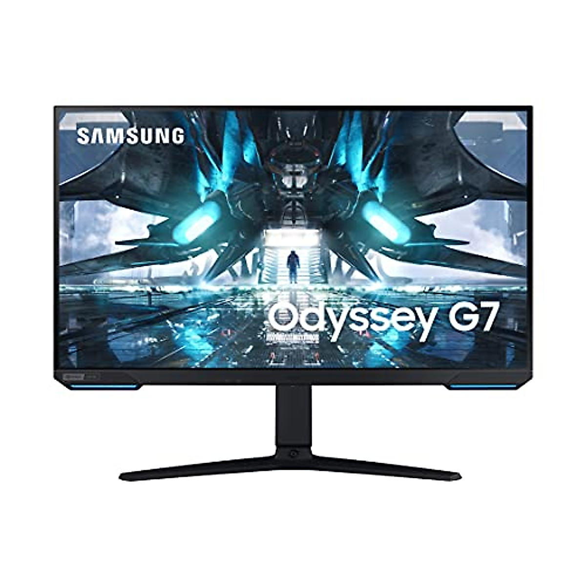 SAMSUNG 28" Odyssey G70A Gaming Monitor, 4K UHD LED Display, HDR 400, 144Hz, 1ms Response, G-Sync and FreeSync Premium Support, Front Light Panels, LS28AG700NNXZA, Black