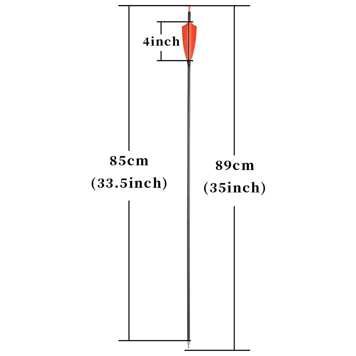 AMEYXGS 6/12 Pcs 34 Inch Archery Carbon Arrows 400 Spine Hunting Compound Arrows with 4” Turkey Feather Target Practice Arrow for Compound and Recurve Bow (Orange set, 12 pcs)