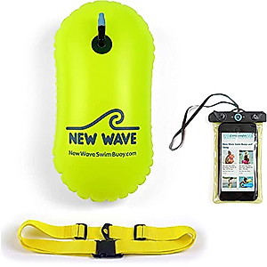 New Wave Swim Bubble Fluo Green and Phone Pouch Bundle