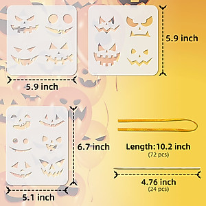 72Pcs Halloween Scratch Paper, Scratch Art Paper Crafts Halloween Magic Rainbow Scratch Paper with 24 Wooden Sticks and 72 Colorful Ribbons, Halloween Art Cards Perfect for Kids Church DIY(Pumpkin)