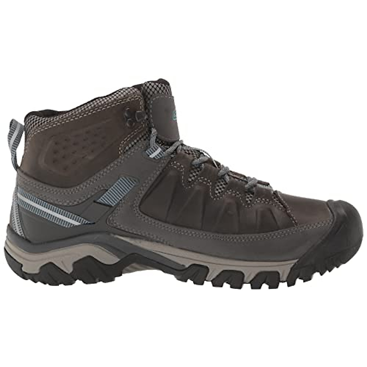 KEEN Women's Targhee 3 Mid Height Waterproof Hiking Boots, Magnet/Atlantic Blue, 8.5