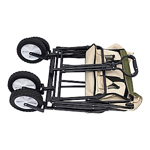 Wagon Cart with Wheels Foldable, Collapsible Grocery on Shopping for Groceries Folding Wagons Heavy Duty, 220lbs Load Capacity, Beach, Garden, and Shopping Utility Cart