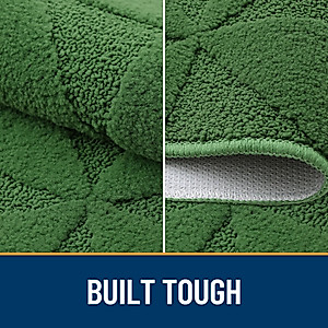 OLANLY Door Mats Indoor, Non-Slip, Absorbent, Dirt Resist, Entrance Washable Mat, Low-Profile Inside Entry Doormat for Entryway (32x20 inches, Green)