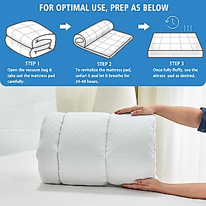 GOONIK Twin XL Mattress Pad Cover for College Dorm Room Essentials, Back to School Pillow Top Cooling Mattress Topper for Twin Extra Long Bed with 6-21 inches Deep Pocket, 39x80 Inches, White
