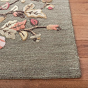 MARTHA STEWART x SAFAVIEH 9' x 12' Francesca Black MSR3611B Handmade Autumn Woods Wool & Viscose Area Rug