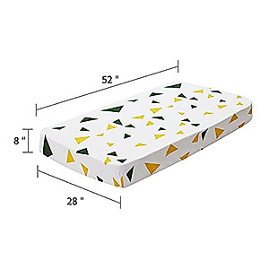 DuoMiaoMiao Baby Crib Sheets, Soft Fitted Sheets for Standard Crib, Breathable Microfiber Playard Mattress Sheet for Toddler Mattresses, 28 x 52 Inches Crib Sheet, White Triangle