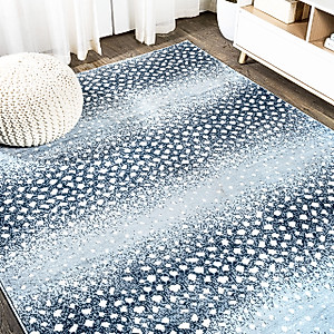 JONATHAN Y SAF100D-5 Antelope Modern Animal Indoor Area-Rug Casual Contemporary Striped Easy-Cleaning Bedroom Kitchen Living Room Non Shedding, 5 X 8, Blue/Cream