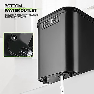 Magshion Ice Maker Countertop with Self-Cleaning, 26lbs/24H, Bullet-Shaped Ice (2 Sizes), Digital Display & Timer, 1.8lbs Ice Storage Capacity, Ice Cube Maker Machine for Home & Kitchen (Black)