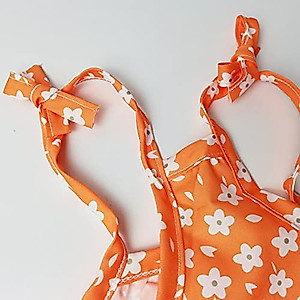 Floral Holiday Dress Spring Summer Pet Clothes Cat Dog Bow Tie Suspender Dress Doggie Outfit Puppy Party Vacation Beach Garden Apparel