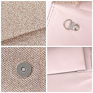 Naimo Flap Dazzling Clutch Bag Evening Bag With Detachable Chain