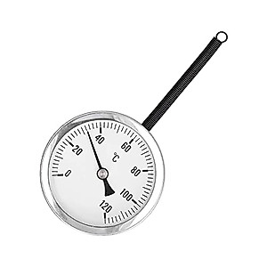 Household Garden Products 63mm Grill Thermometer Stainless Steel Bimetallic High Accuracy 0‑120℃ Easy Reading BBQ Thermometer for Machine