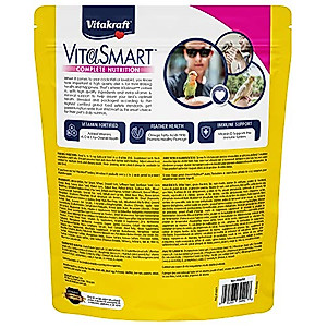 Vitakraft Vita Smart Gourmet Cockatiel and Lovebird Food - Vitamin-Fortified - Daily Pet Bird Food 4 Pound (Pack of 1)