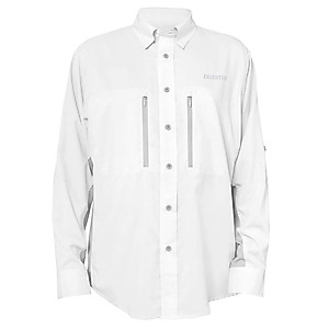 Calcutta Men’s Long Sleeve Performance Fishing Shirt, White, XX-Large