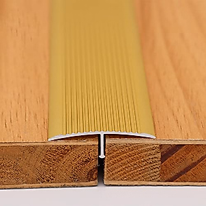 PAASHE Floor Transition Strip Walkers Entry Ramp, Gold Floor Carpet Threshold Strip, Curved Arc Door Edge Cover for Wood Gap Transition, Rust-Proof Floors Seams Strips 90cm Long, Custom Sized