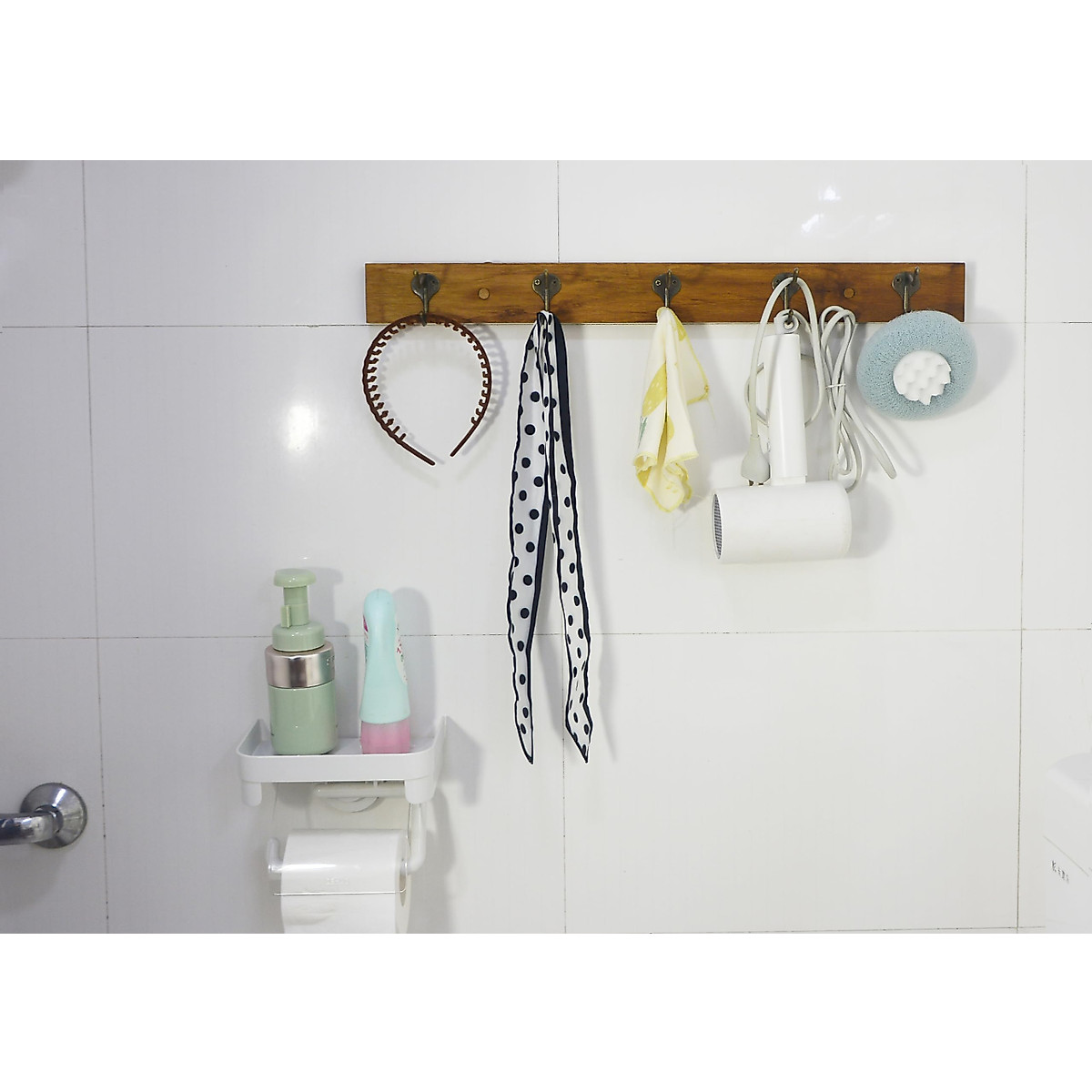 Ansdliiy Set of 2 Wall-Mounted Coat Rack, Hook Rack, 10 Dual Metal Hooks, for Coats, Bags, Keys, Hats in The Entryway, Bedroom, Living Room