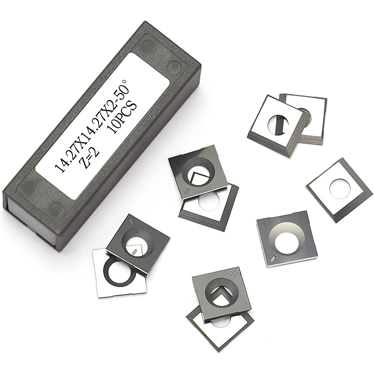 Carbide Inserts Cutters Knives 14.27mm Square Replacement Spiral Planer Blades for Rikon 20-600H WEN JT630H and PL1326 BP510H Cutech Jointer Rikon Craftex King Head 10pcs