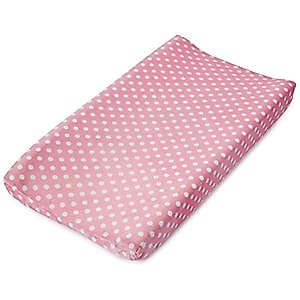 Summer Ultra Plush Changing Pad Cover, Pink Dots for Days