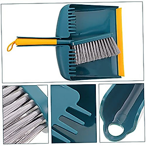 Healeved 1 Set Kitchen Broom Tiny Cleaning Broom Mini Dustpan Soft Bristle Broom Hand Broom Shovel Brush Combination Short Handle Broom Tiny Brush Dustpan Car Broom and Dustpan Pp Green