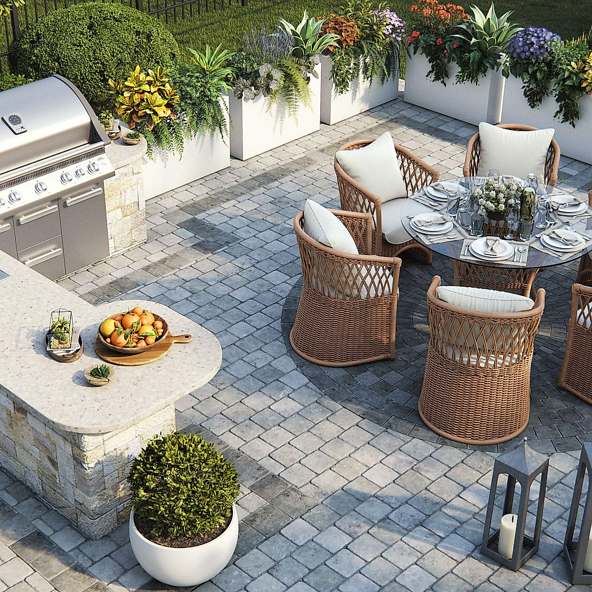 Austin Avenue Accents Black Lightweight Fiberglass Tall Rectangular Planter Box - 24 inches - Outdoor Planter - 24L x 10W x 24H