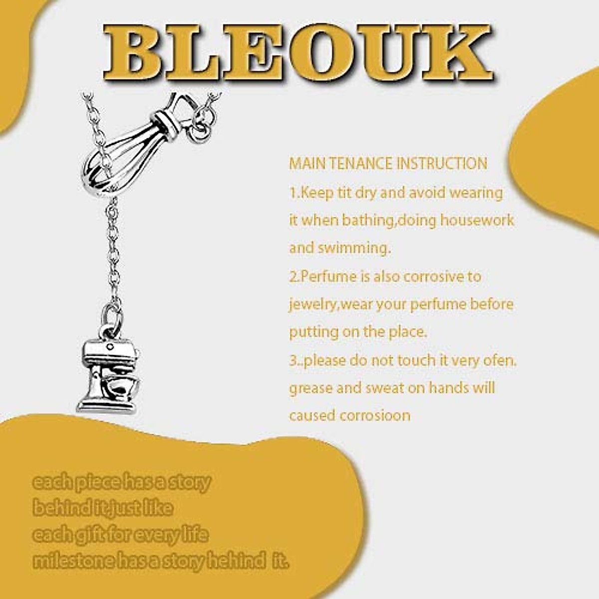 Baker Gift Baker Pendant Necklace Whisk Egg Beater Pendant Charm Baker Gift for Women Mom