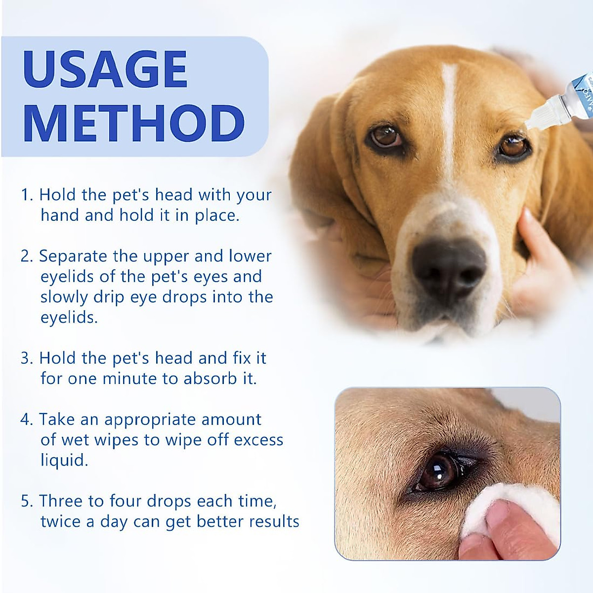Generic Dog Eye Care - Eye Wash Solution for Dogs, Tear Stain Remover & Eye Drops, Gentle Formula for Eye Health, Saline Eye Wash, Fragrance Free-12ml, white