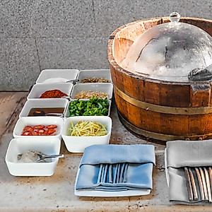 50 Pieces Ceramic Dipping Bowl Set, 1.5 oz White Soy Sauce Dish for Sauces Condiments Sushi Vinegar BBQ Party Dinner Serving Bowls Set, Oven Safe