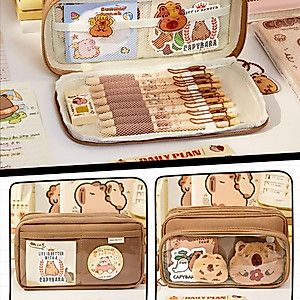 Capybara Pencil Box Student Cartoon Pen Pouch Capybara Cute Pencil Case, Big Capacity Pencil Box With 10 Compartments - Multi-layer Large Capacity Wide Opening Mouth Cute Pencil Case