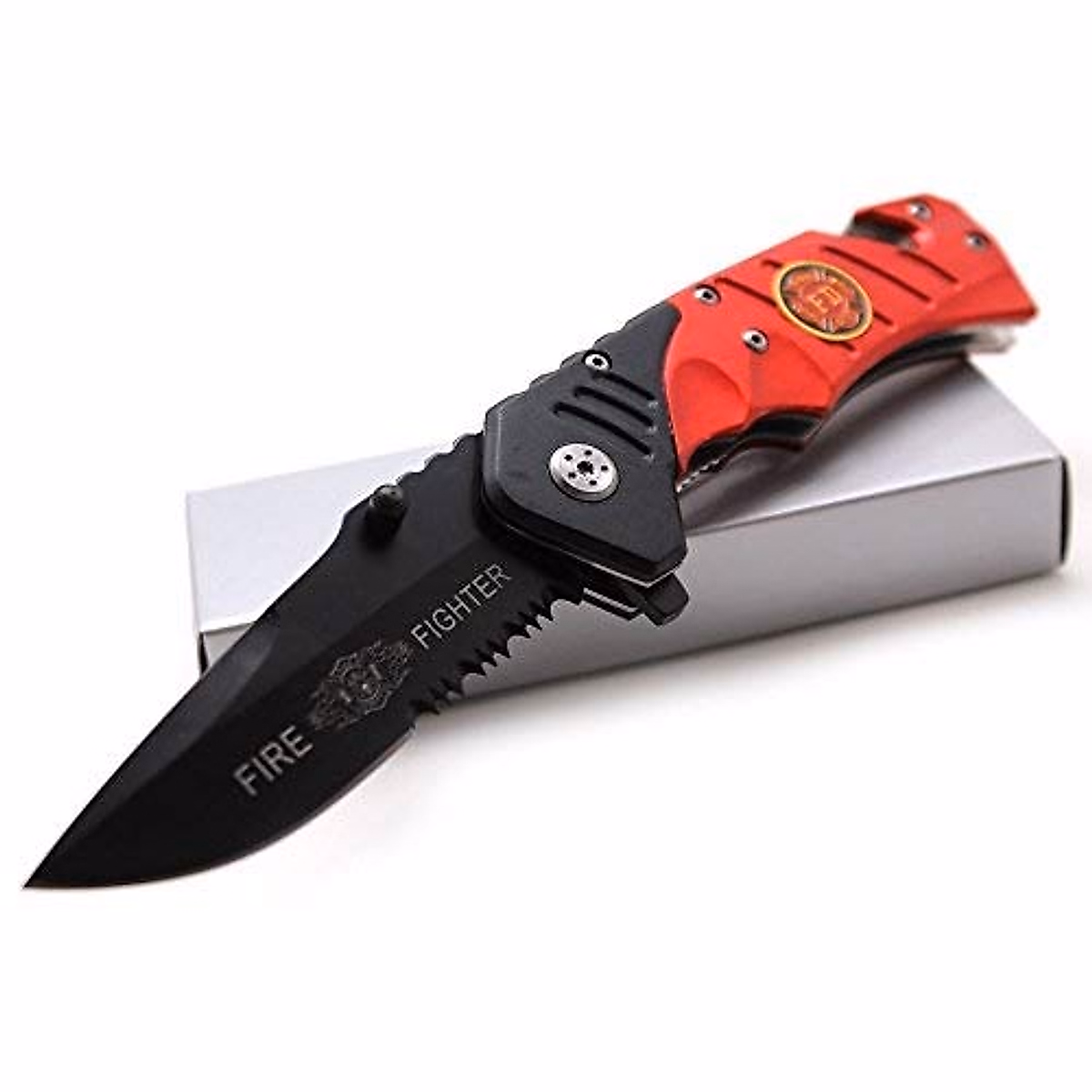 Snake Eye Tactical Two Tone Rescue Style Assisted Open Folding Pocket Knife Outdoors Hunting Camping Fishing (FD)
