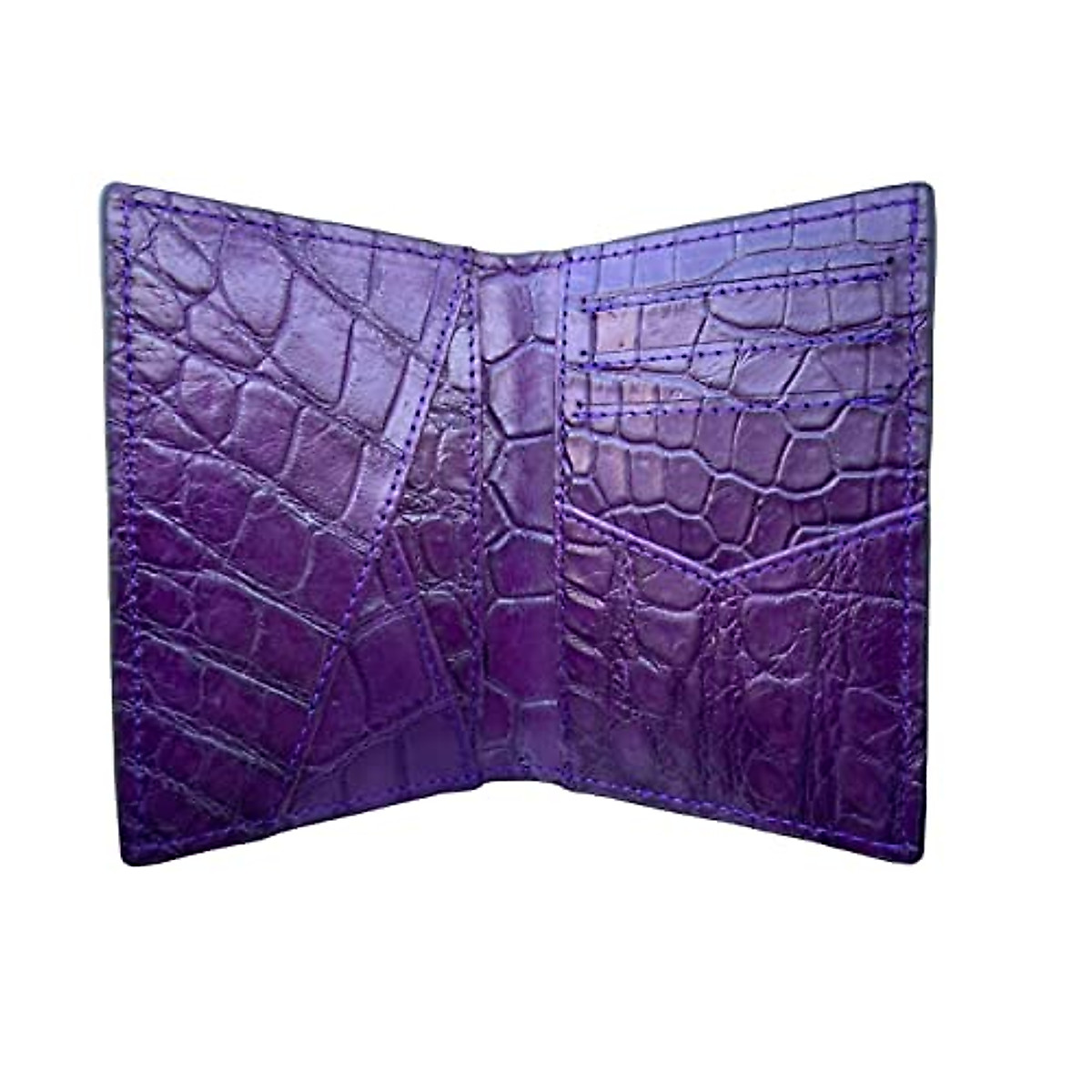 Double side Purple Crocodile Alligator leather skin Credit Cardholder, leather credit cardcase, leather creditcard cover