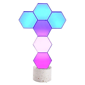 Yescom APP Control 6 Pack Smart LED Light Panels Hexagon Smarter Kit Modular Touch Sensitive Lamp DIY Voice Control Cololight Home Decor Gift