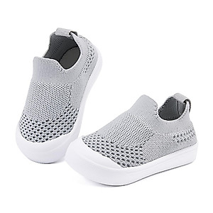 Baby Walking Shoes First Boy Girl Walker Infant Sock Tennis Mesh Sneakers Breathable 6 9 12 18 24 Months Grey Size 12-18 Months Infant