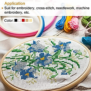 PATIKIL 11 Count Cross Stitch Cloth 20" x 20", 2 Pack Embroidery Cotton Fabric for DIY Needlework, White