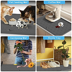 Beiyunee Under Sink Mat Kitchen Waterproof - 34" x 22" for Kitchen and Bathroom Cabinets Under Shelf Liner Organizer Non-Slip Surface Drip Tray Undersink Protector,Dark Gray