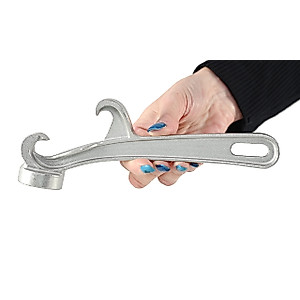 HOME-X Aluminum Pail Opener, Sturdy Bucket Lid Removal Tool, Handy Lightweight Aluminum Lid-Remover and Opener Tool, 8 ½” L x 2" W x 1 ¼” H, Silver