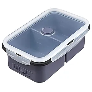 Webake Silicone Freezer Tray with Lid, 2 Cup Ice Cube Tray for Soup Sauce Meal Prep, BPA Free - Grey