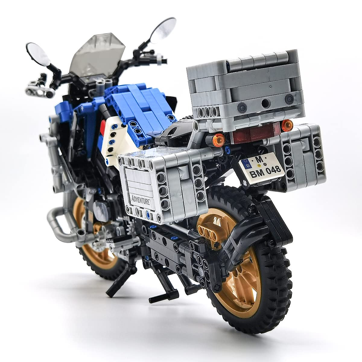 ShupBear Creator Expert Blue Super Adventure Motorcycle Set,Adult Car Model,Building Blocks 948 PCS