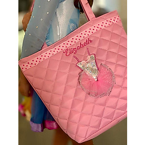 KishKesh Personalization Personalized Embroidered Dance Ballet Dress Tote Bag