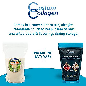 SuperClear Gelatin Powder (Grenetine) - 300 Bloom Food Grade Gelatin for Cake Art, Dessert Molds - Edible, Unflavored, Ko Kosher - 2 lb. Resealable Pouch