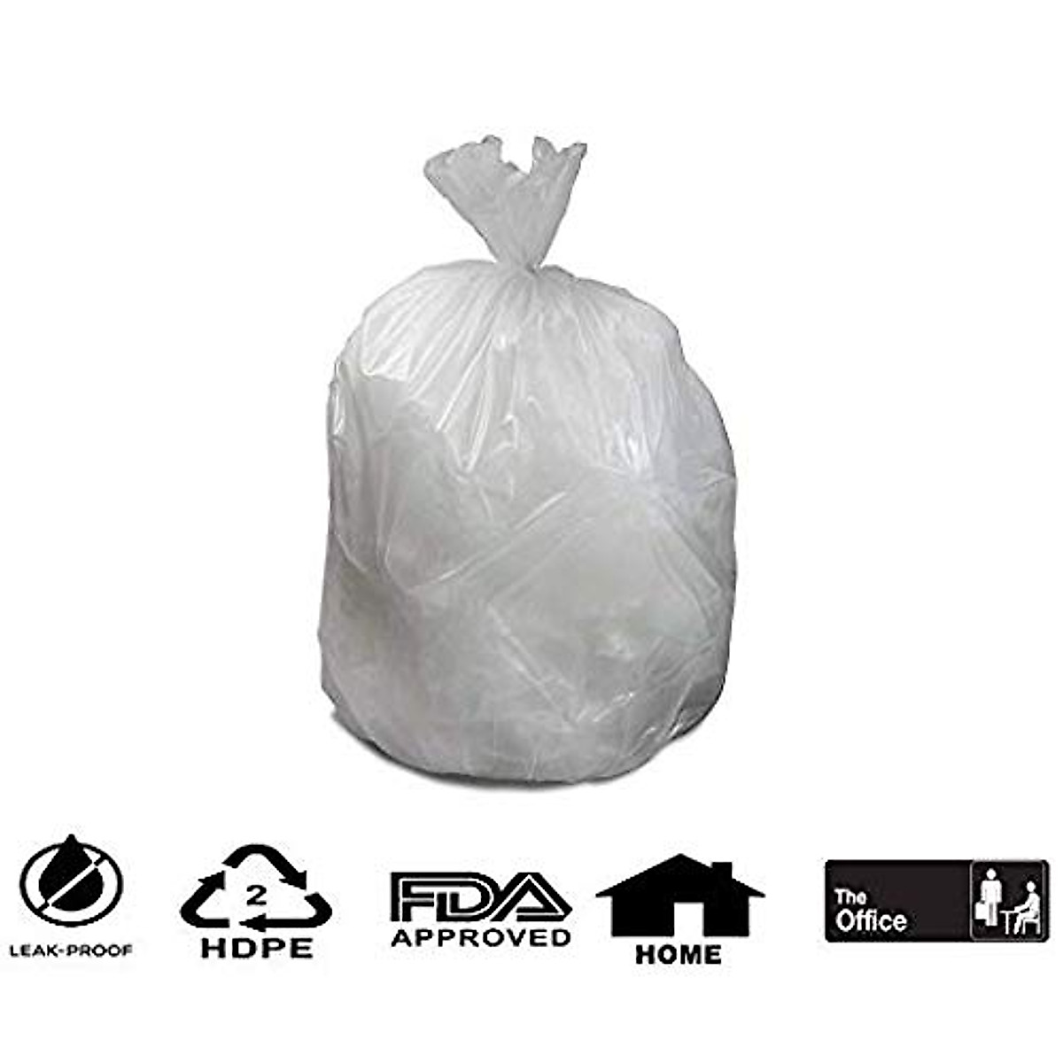 Middle Kitchen Trash Bags,30 Liter 200-Counts /4rolls 21.6'' x 23.6'' Clear White Strong Trash Bags for Home Office Grabage Can 7.5gallon 8 gallon Trash Can Liners