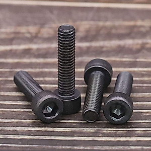 M3-0.5 x 12mm Socket Head Cap Screws, 12.9 Grade Alloy Steel, Black Oxide Finish, Full Thread, Coarse Thread, Allen Hex Drive, 100 pcs