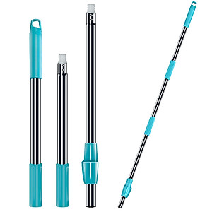 Tsmine 3-Section 35-to-61 Inch Spin Mop Replacement Pole Handle Mop Refills Compatible with Round Spin Mop, Microfiber Mop Floor Head Mop - Blue