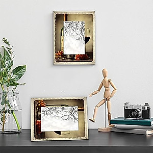 Bardic 5x7 Picture Frames, Red Wine Glass Wooden Photo Frame Fits 4x6 with Mat or 5x7 Without Mat Photo Frames for Wall Mounting or Tabletop Display for Home Gallery Decor
