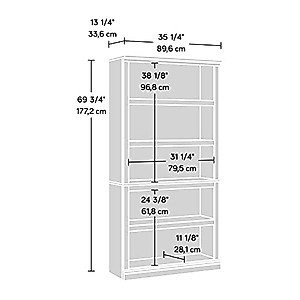 Sauder 5 Shelf Bookcase, Vintage Oak Finish