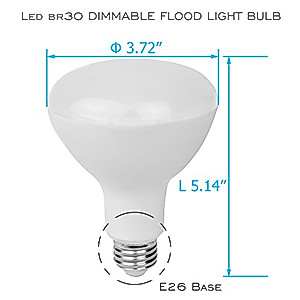 4-Pack Rysa Light BR30 LED Bulb Bright White, 15W (100W Equivalent), CRI 90,Dimmable Led Flood Light,4000K, E26 Base,1350 Lumens