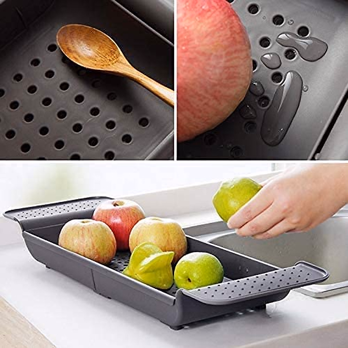 Bathtub Tray Caddy Plastic Shower Organizer Trays with Extending Sides Bath Kitchen Shelf, Fits Most Tubs 31" x 6.7" (White)