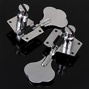 Bass Tuning Machines Tuning Pegs Tuning Keys Machine Heads Tuners Vintage Open Gear Left Right for P Bass J Bass Guitar Parts Replacement Chrome (1Left + 4Right)