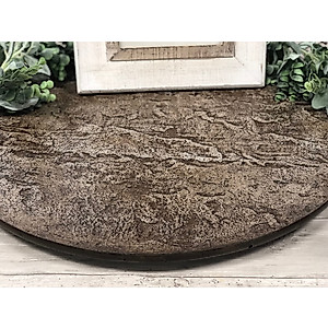 Concrete Cement Lazy Susan Unique, Hand Crafted, Gray, Turntable, 360 Degree Swivel, Made in The USA, Home Decor by Concrete Resurrection (Mocha 21-1/2" Diameter)